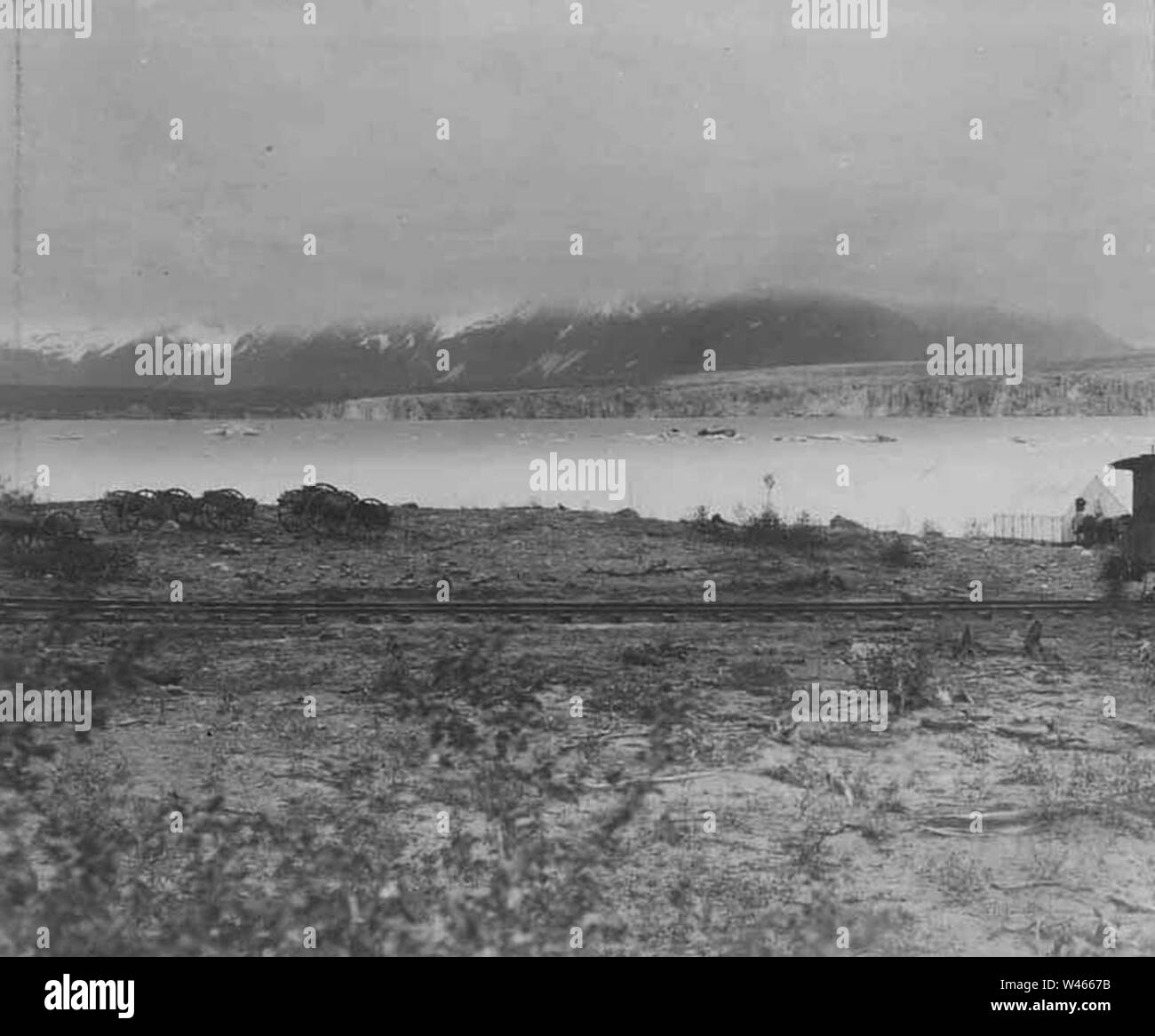 Copper River and Northwestern Railway work train at the end of the ...