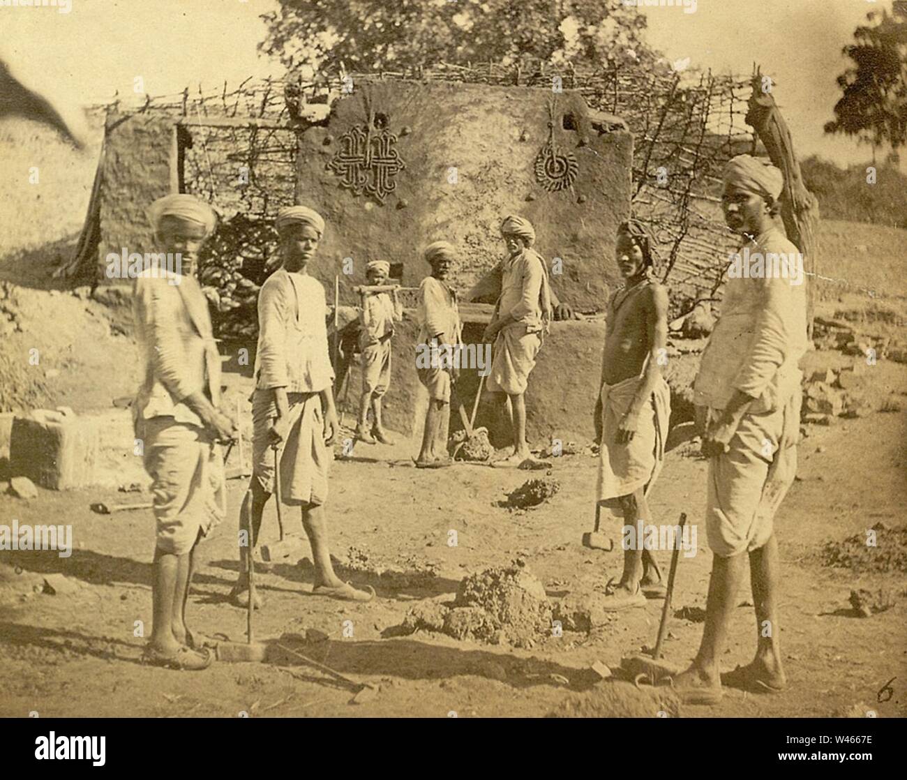 Copper and iron mining scene at Alwar, Rajasthan - 1873 Stock Photo - Alamy