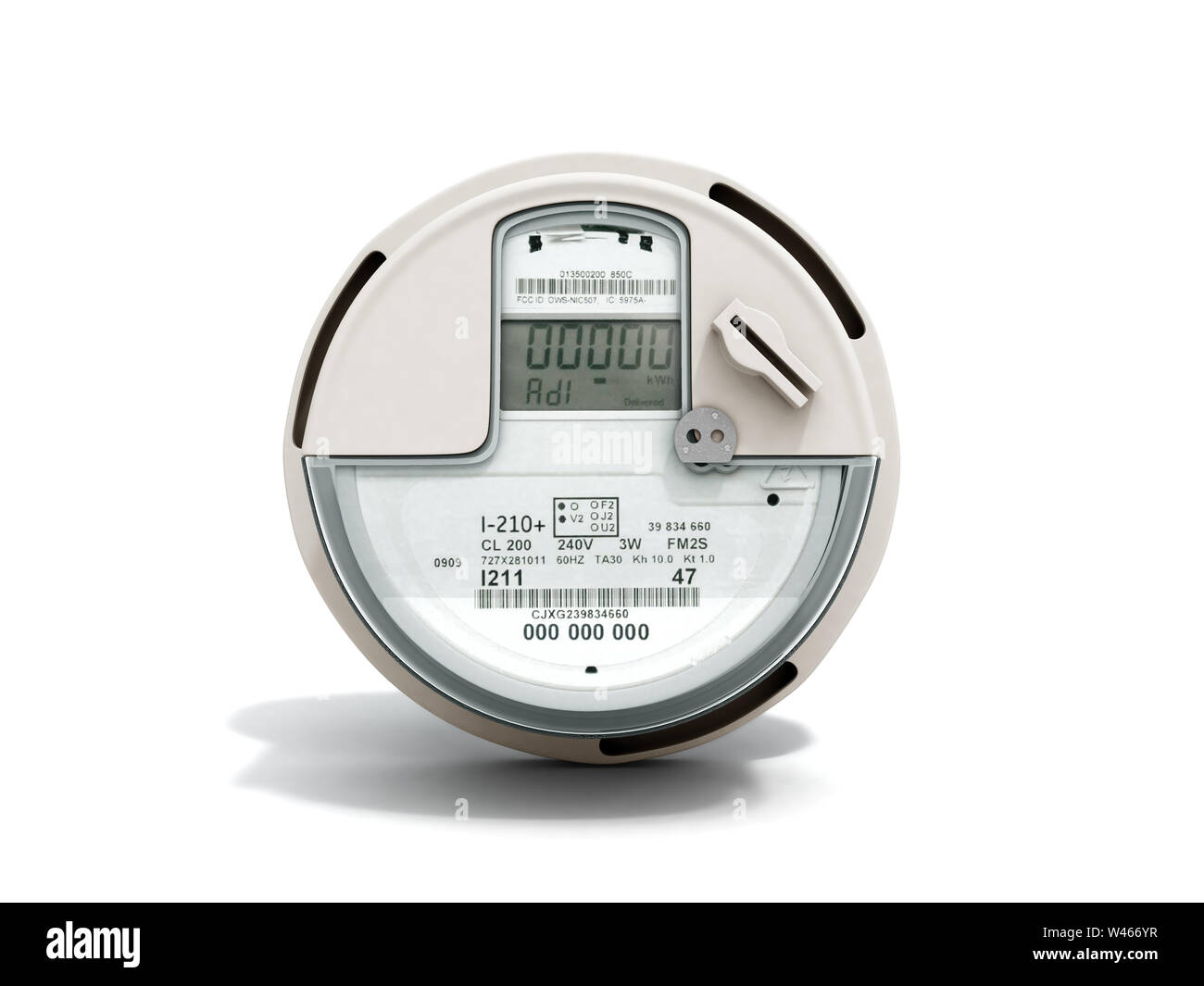 Modern digital electric meter 3d render on white Stock Photo - Alamy