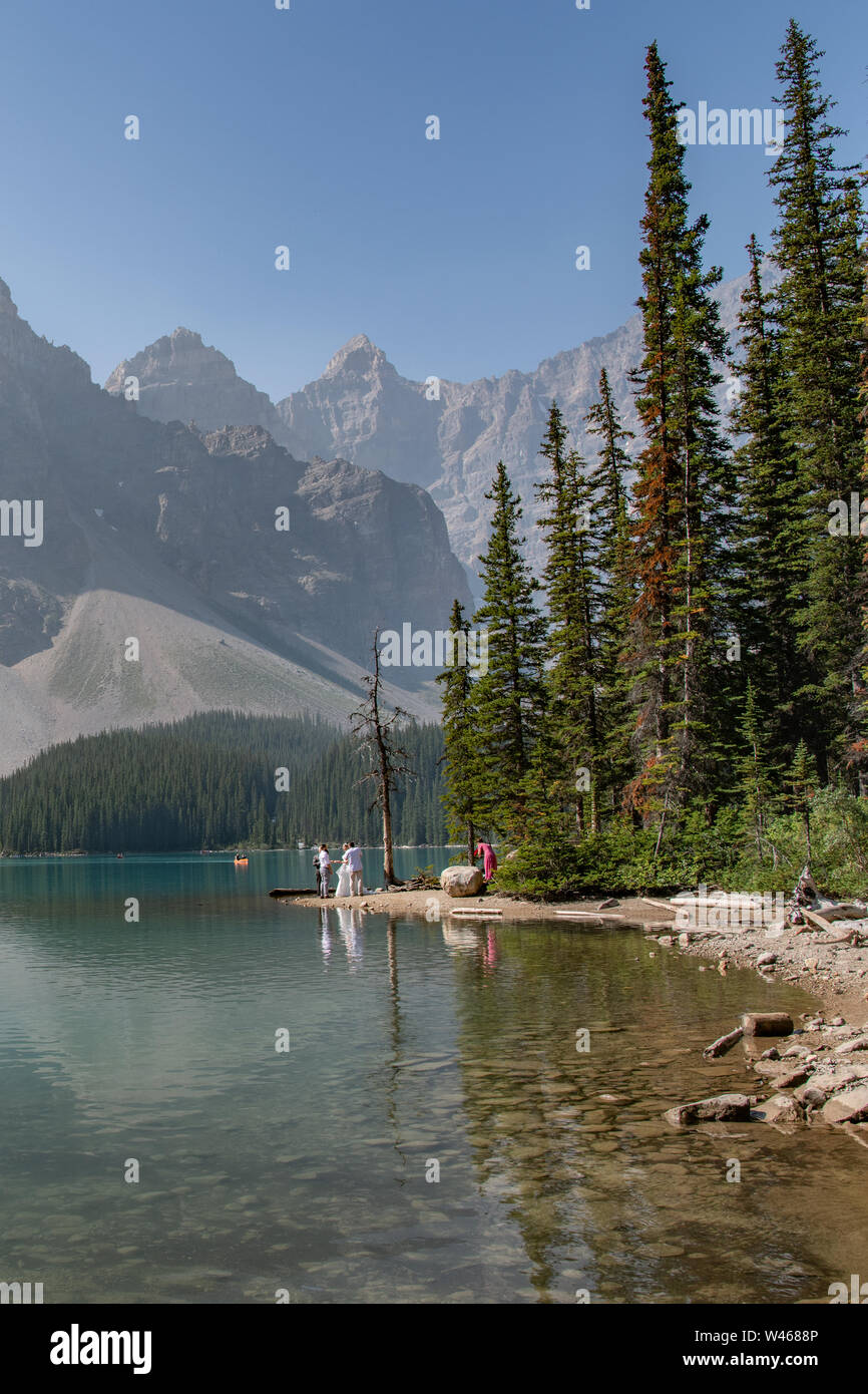beautiful landscape of Moraine Lake, Alberta, Canada Stock Photo - Alamy