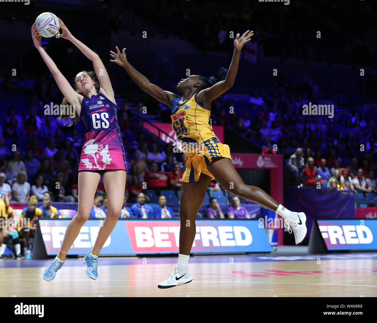 Barbados' Shonette Azore-Bruce (right) and Scotland's Emma Barrie (left ...