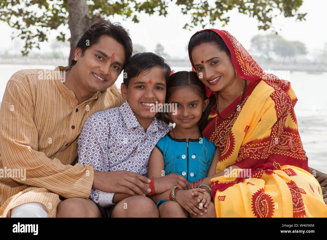 Indian family four india hi-res stock photography and images - Alamy