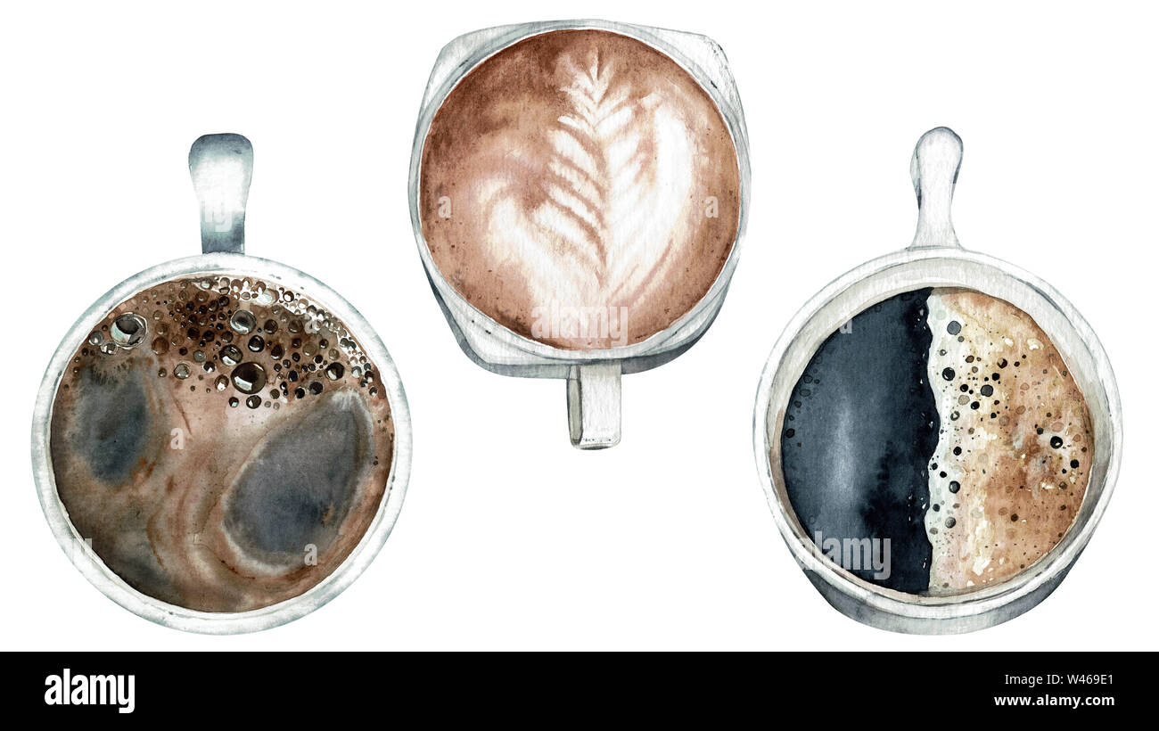 Hand drawn three cups hi-res stock photography and images - Alamy