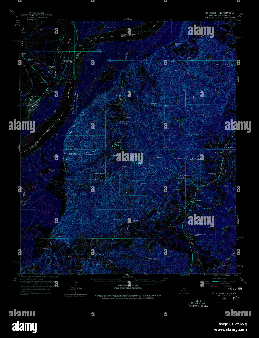 St Joseph Louisiana Map High Resolution Stock Photography and Images ...
