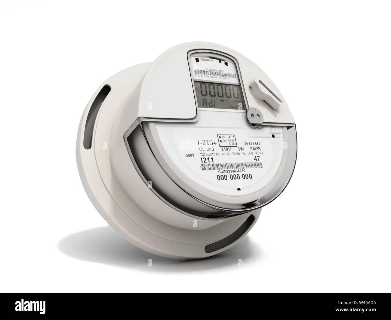 Modern digital electric meter 3d render on white Stock Photo - Alamy