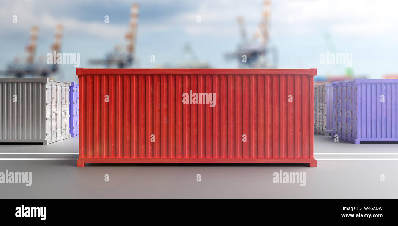 Cargo container red color, import export, logistics transportation ... Cargo container red color, import export, logistics transportation ...