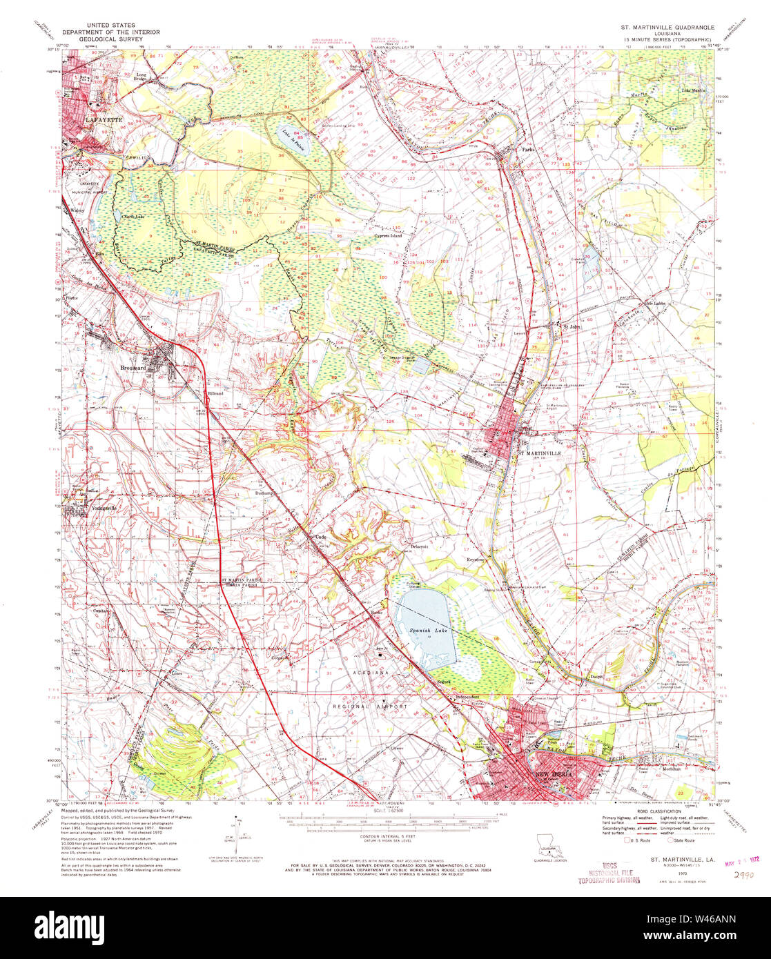 St martinville map hi-res stock photography and images - Alamy