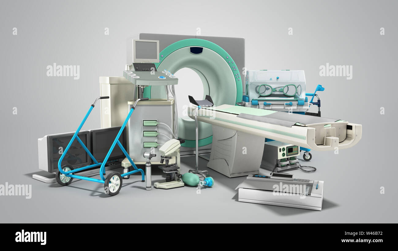 Modern technology in the medical technic 3d render on grey Stock Photo ...