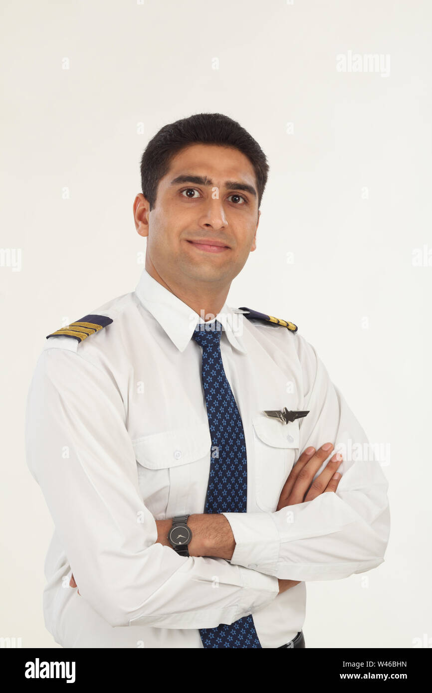 Portrait of a pilot Stock Photo - Alamy
