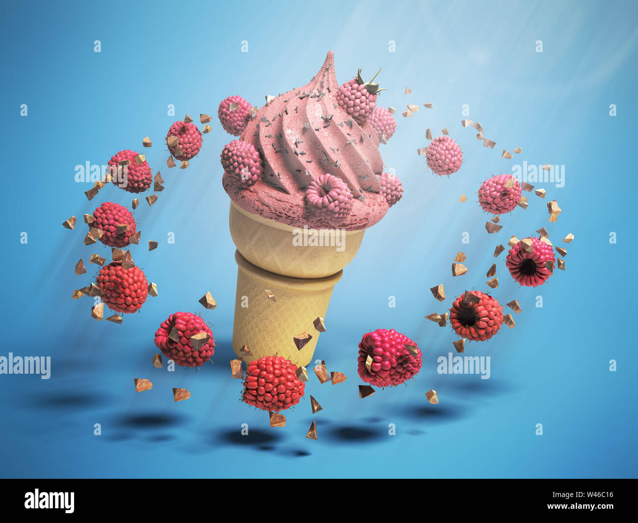 3d render chocolate ice cream hi-res stock photography and images - Alamy