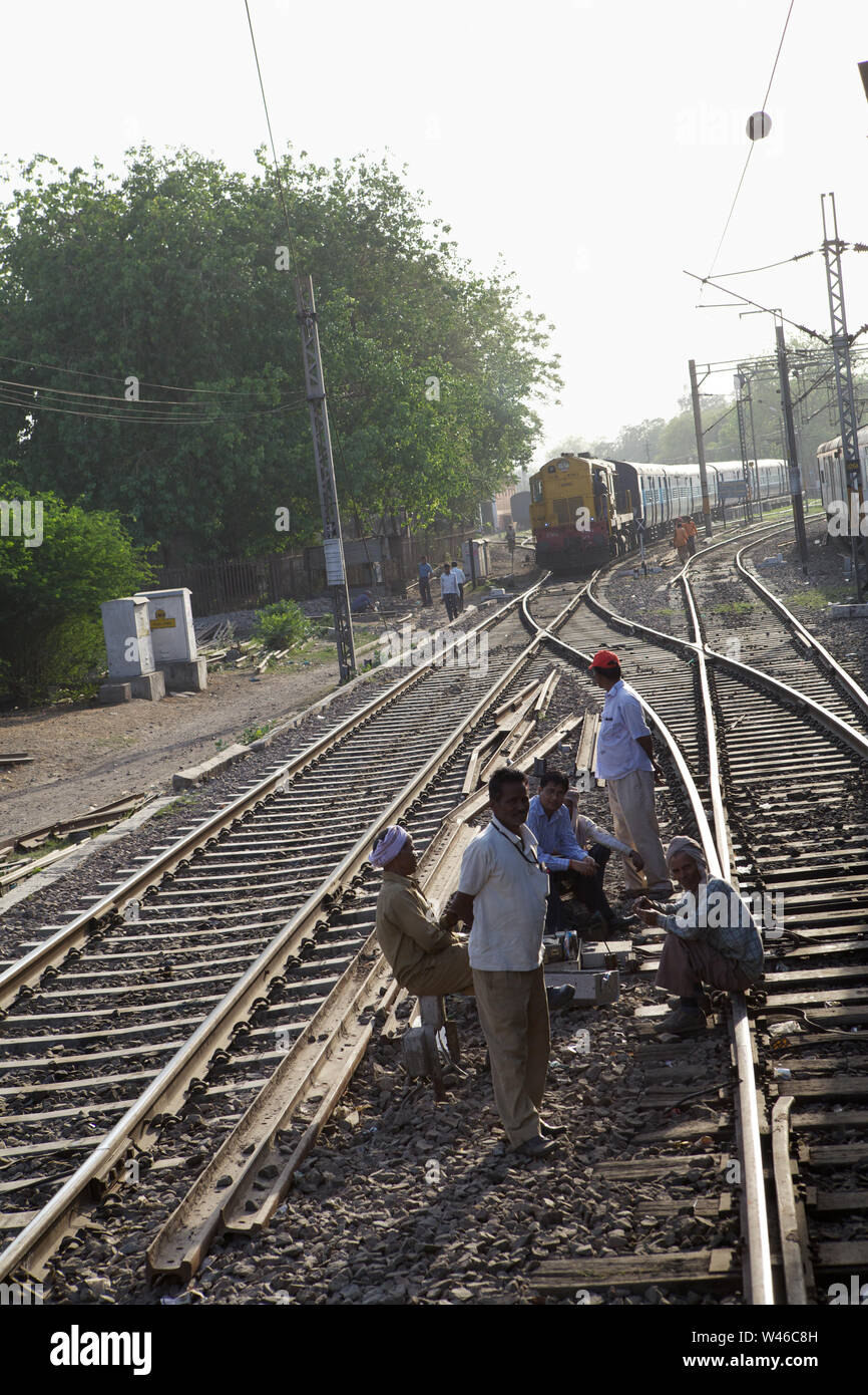 Indian train track hi-res stock photography and images - Alamy