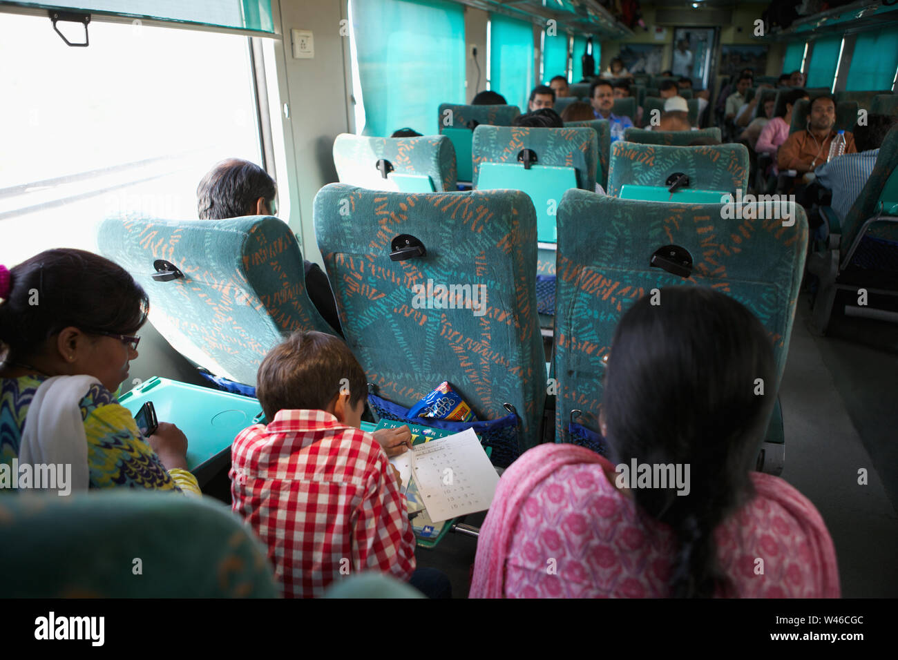 Interiors of a train Stock Photo - Alamy