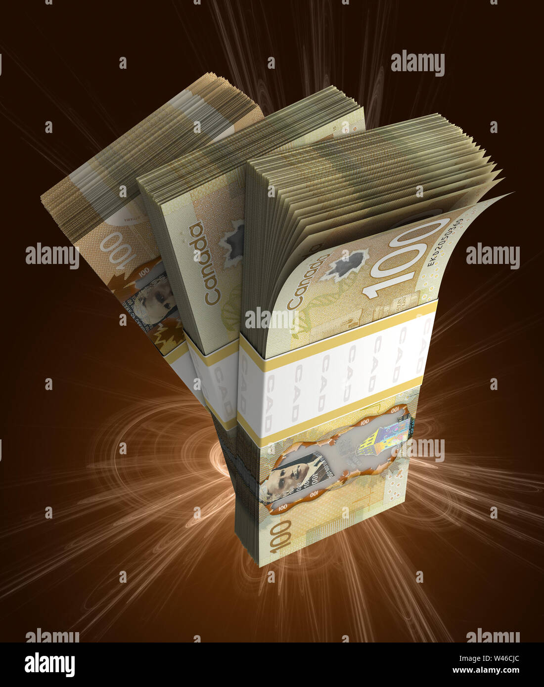 Stack of Canadian Dollar (isolated with clipping path Stock Photo - Alamy