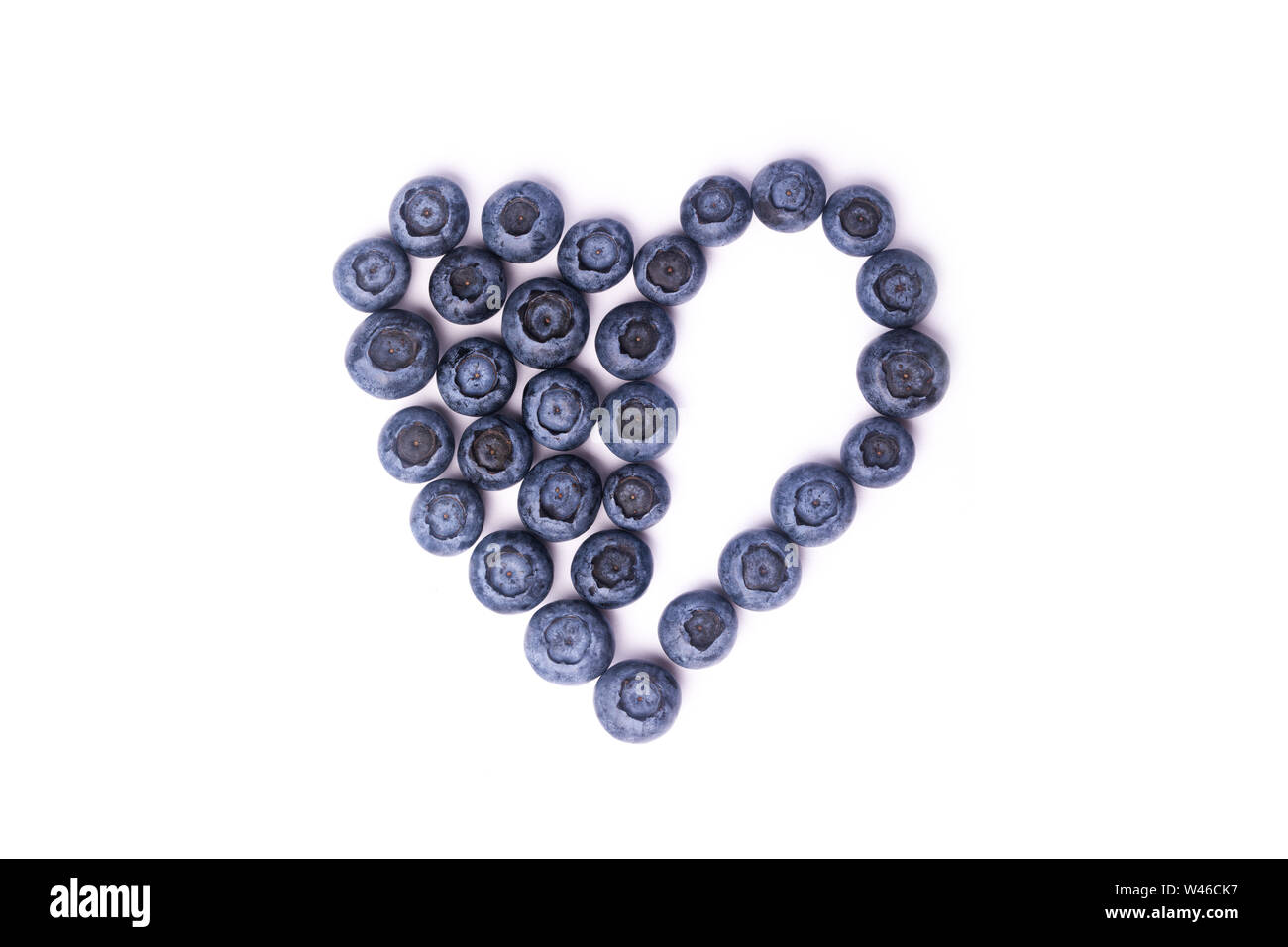 Heart from blueberry isolated on a white background, berry love concept ...