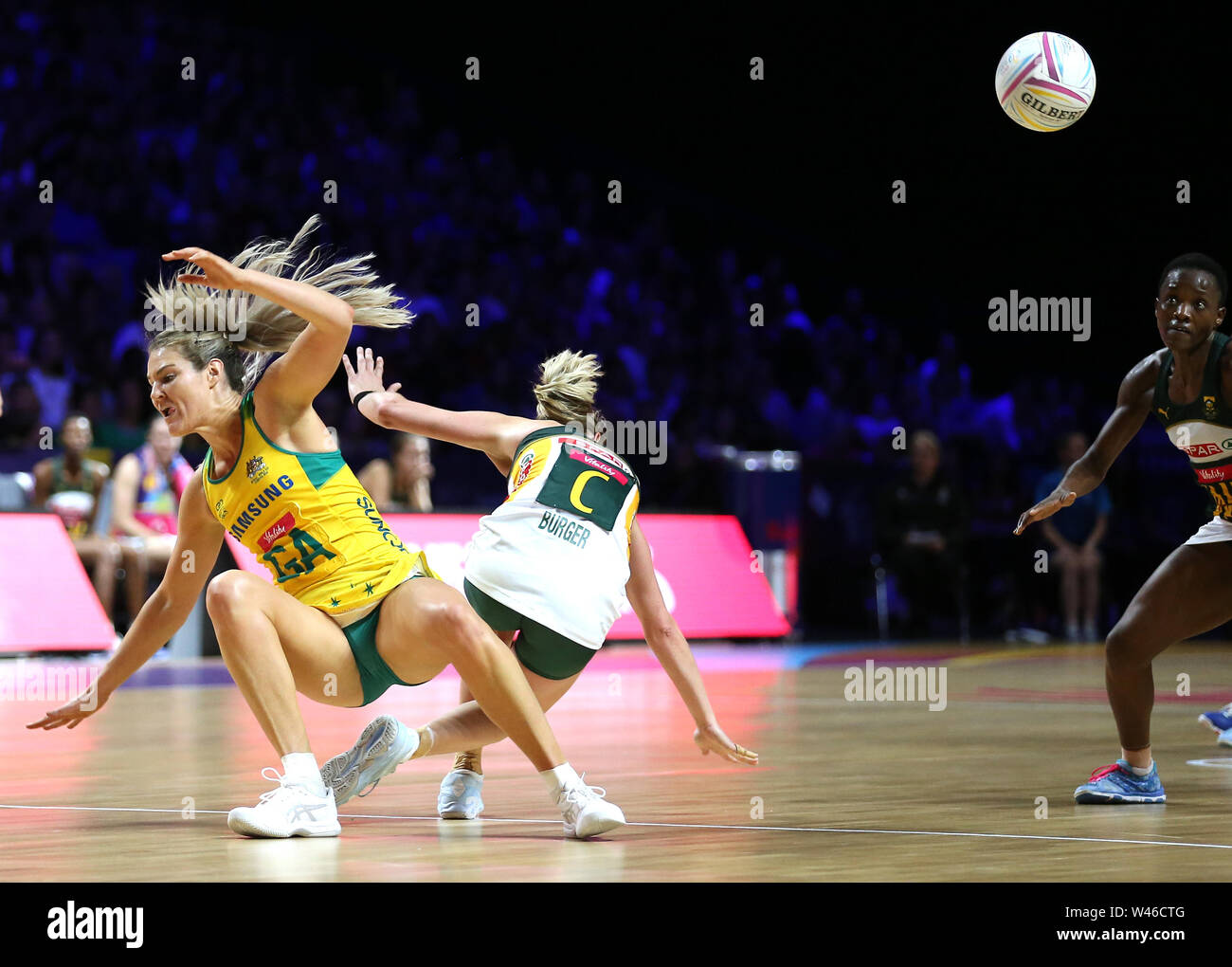 Australia's Gretel Tippett (left) and South Africa's Erin Burger during ...