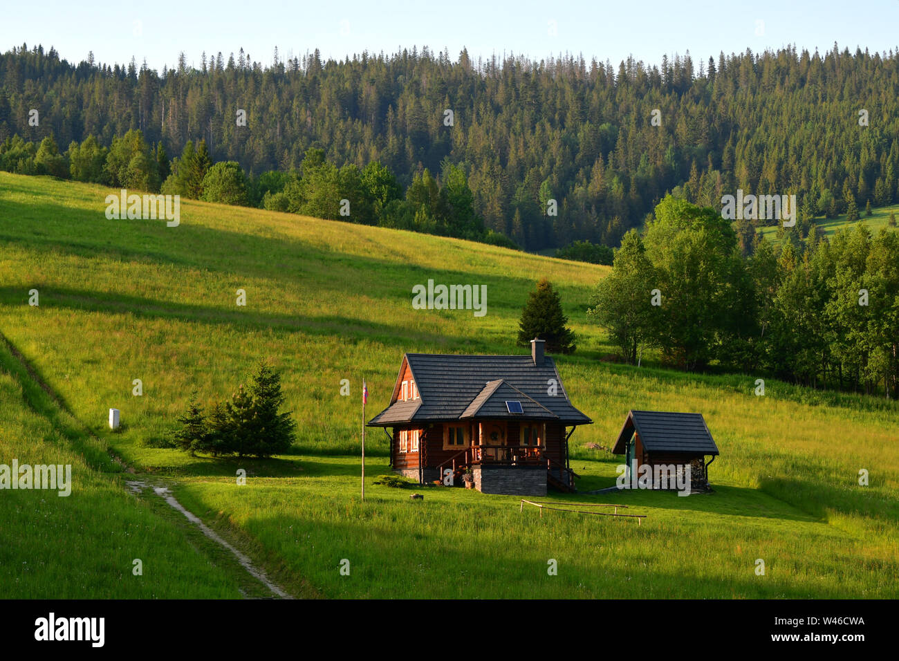 Typical wooden house hi-res stock photography and images - Alamy