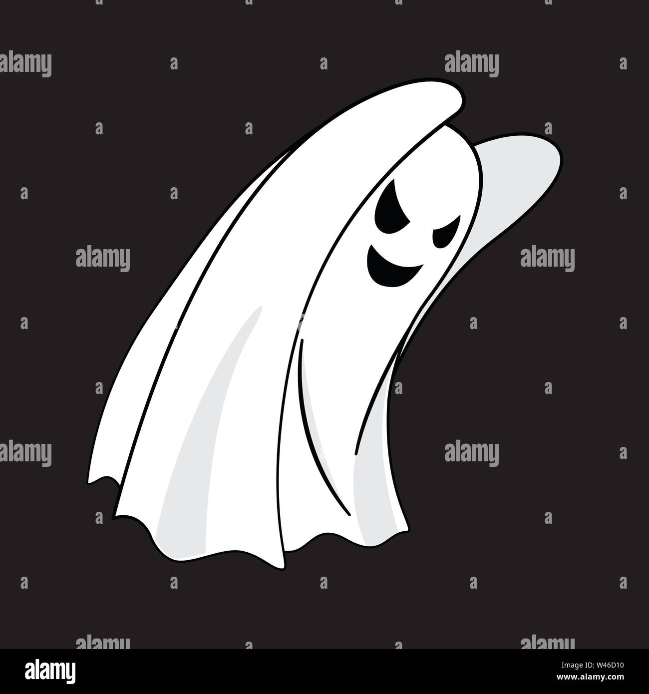 halloween ghost cartoon character, vector illustration Stock Vector ...