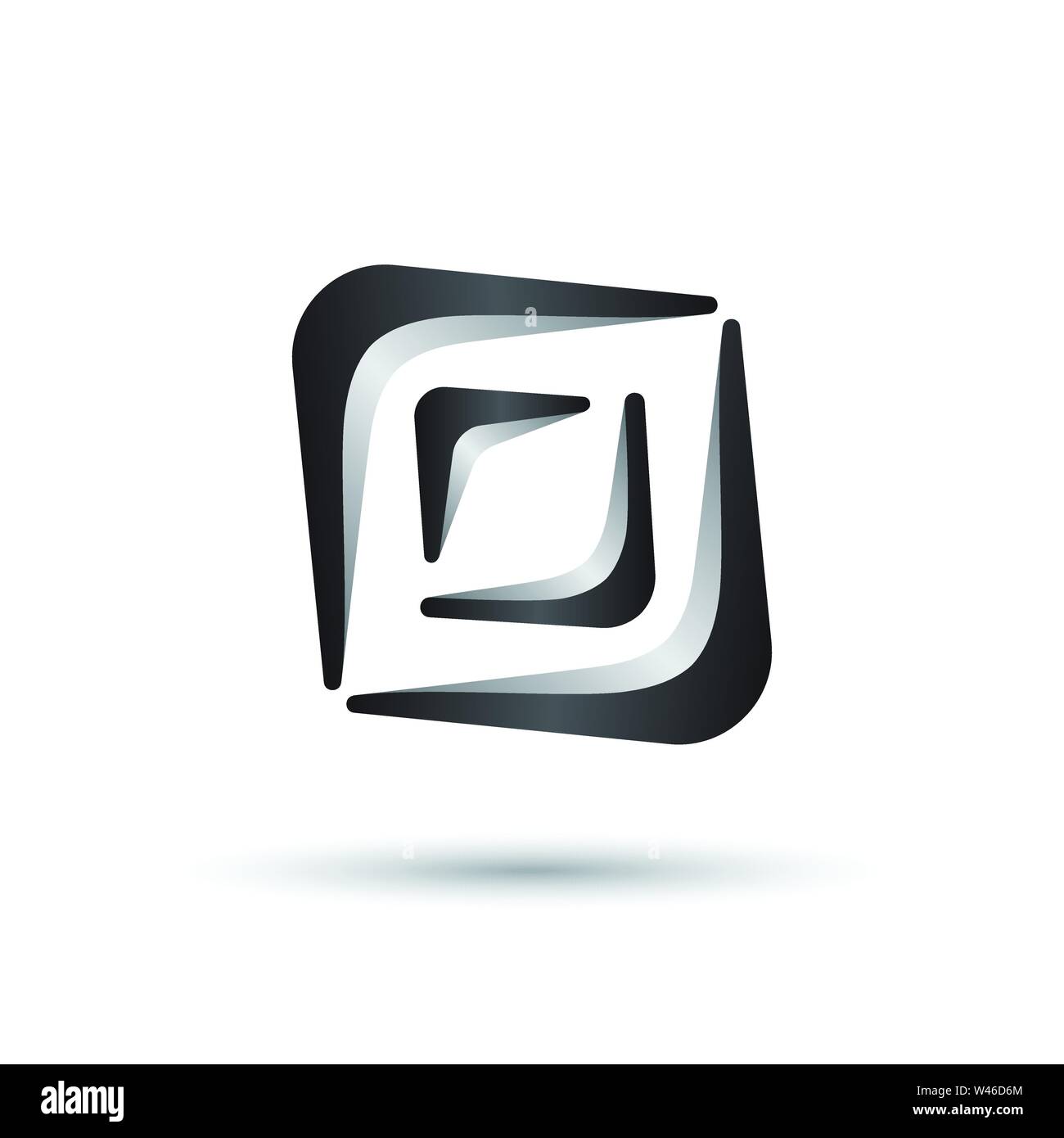 square vector logo design template, angle icon, corner sign, arrow ...