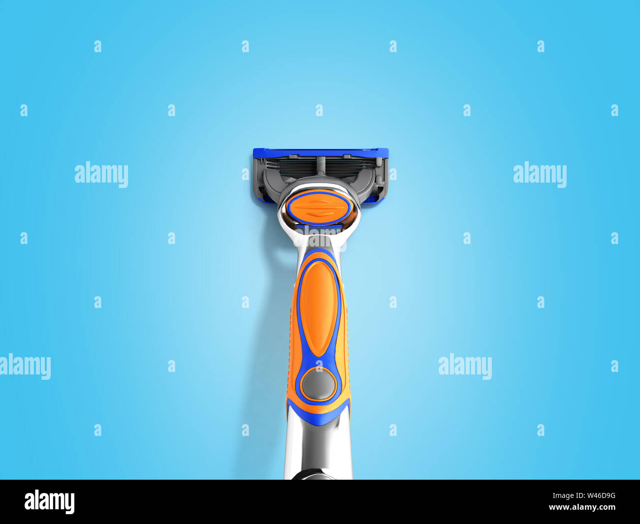 Mens razor 3d render on blue background Stock Photo - Alamy