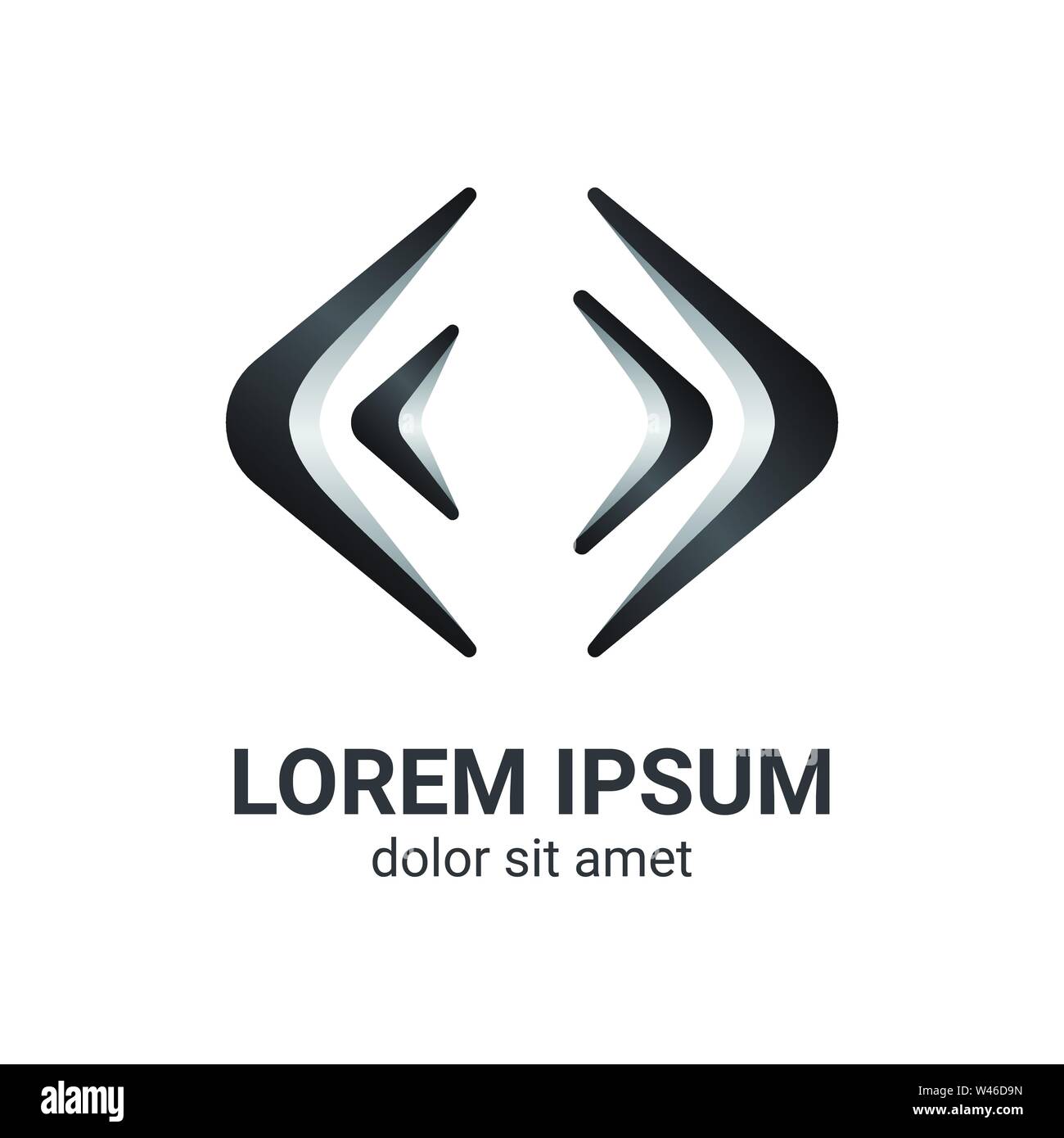 square vector logo design template, angle icon, corner sign, arrow ...