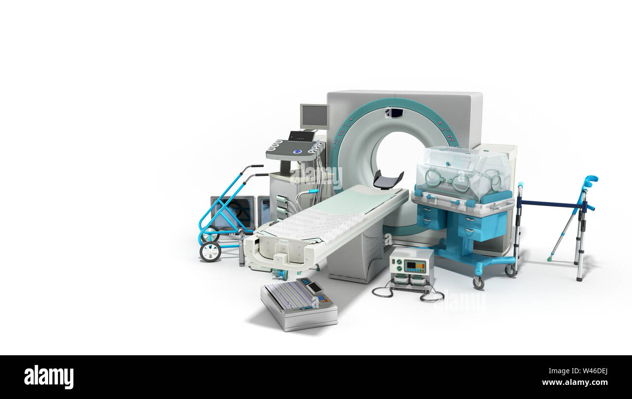 Modern technology in the medical technic 3d render on white Stock Photo ...