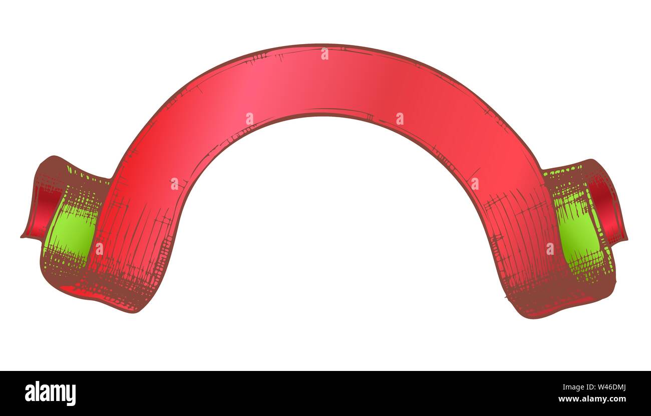 Color Advertising Blank Ribbon Arc Hand Drawn Vector Stock Vector Image ...