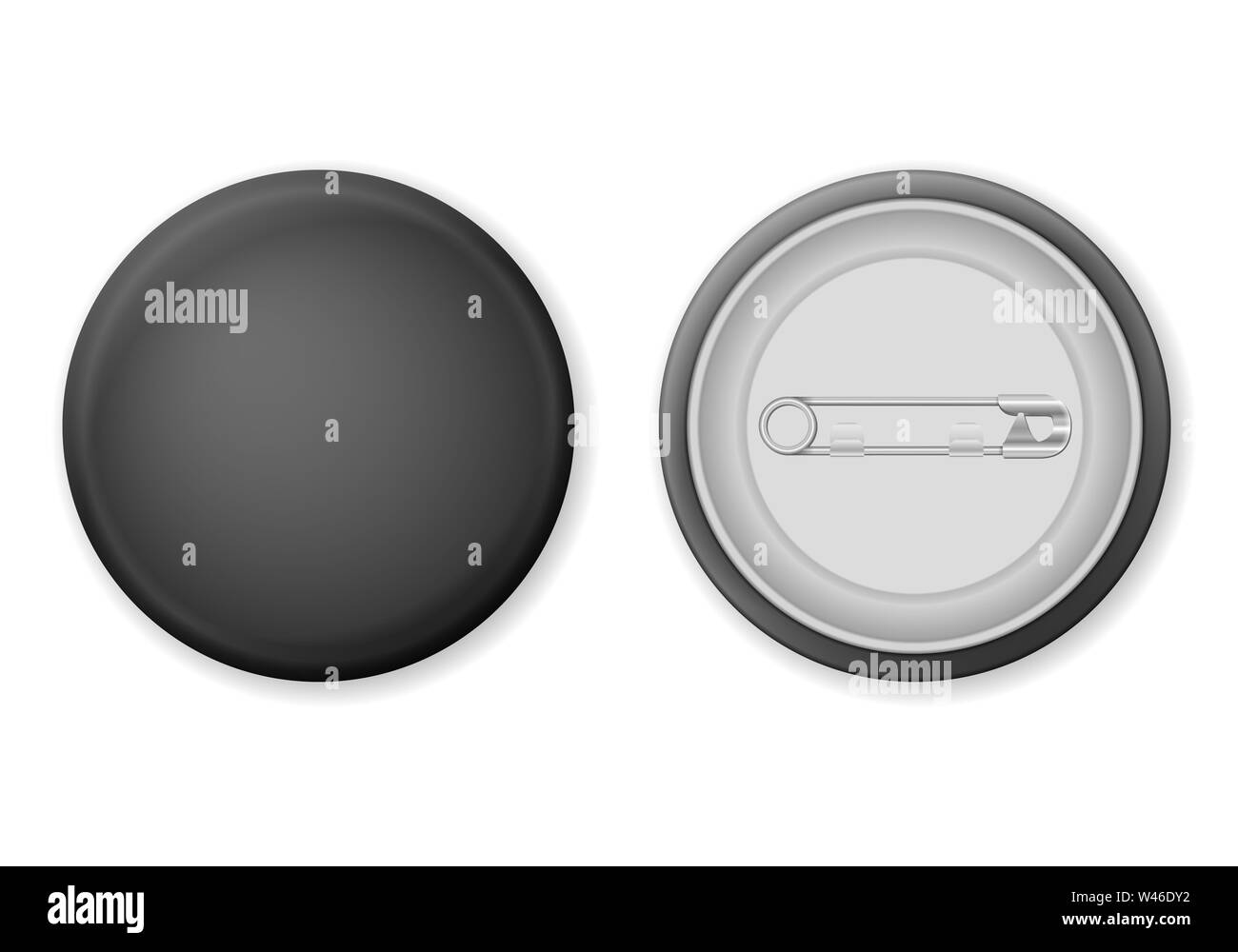 Badge pin on a white background. Vector illustration Stock Photo - Alamy