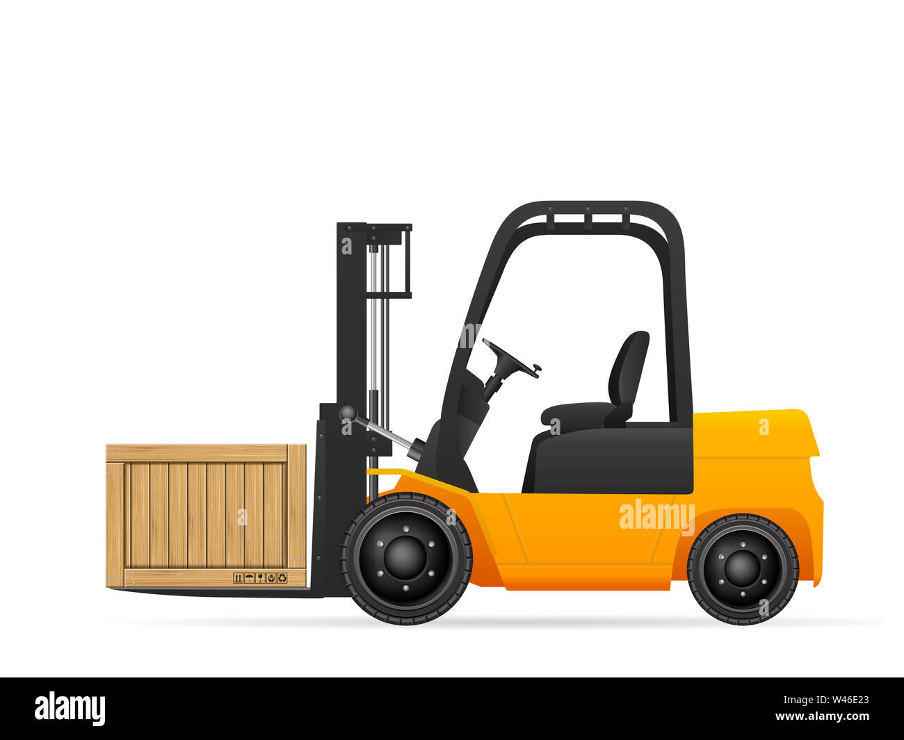 Forklift wooden box on Cut Out Stock Images & Pictures - Alamy
