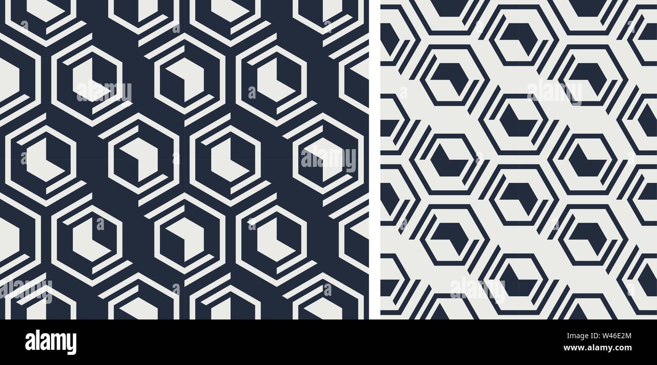 Set of seamless patterns. Abstract geometric background vector ...