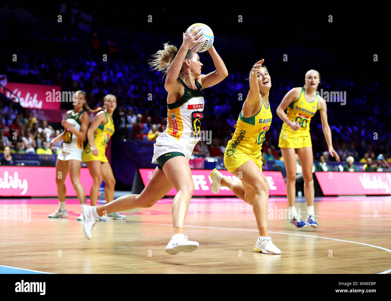 South Africa's Lenize Potgieter (left) during the Netball World Cup ...
