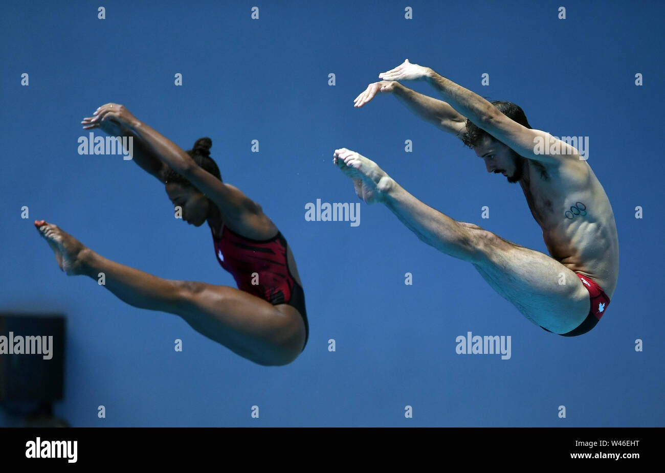 Gwangju, South Korea. 20th July, 2019. Francois Imbeau-Dulac(R ...