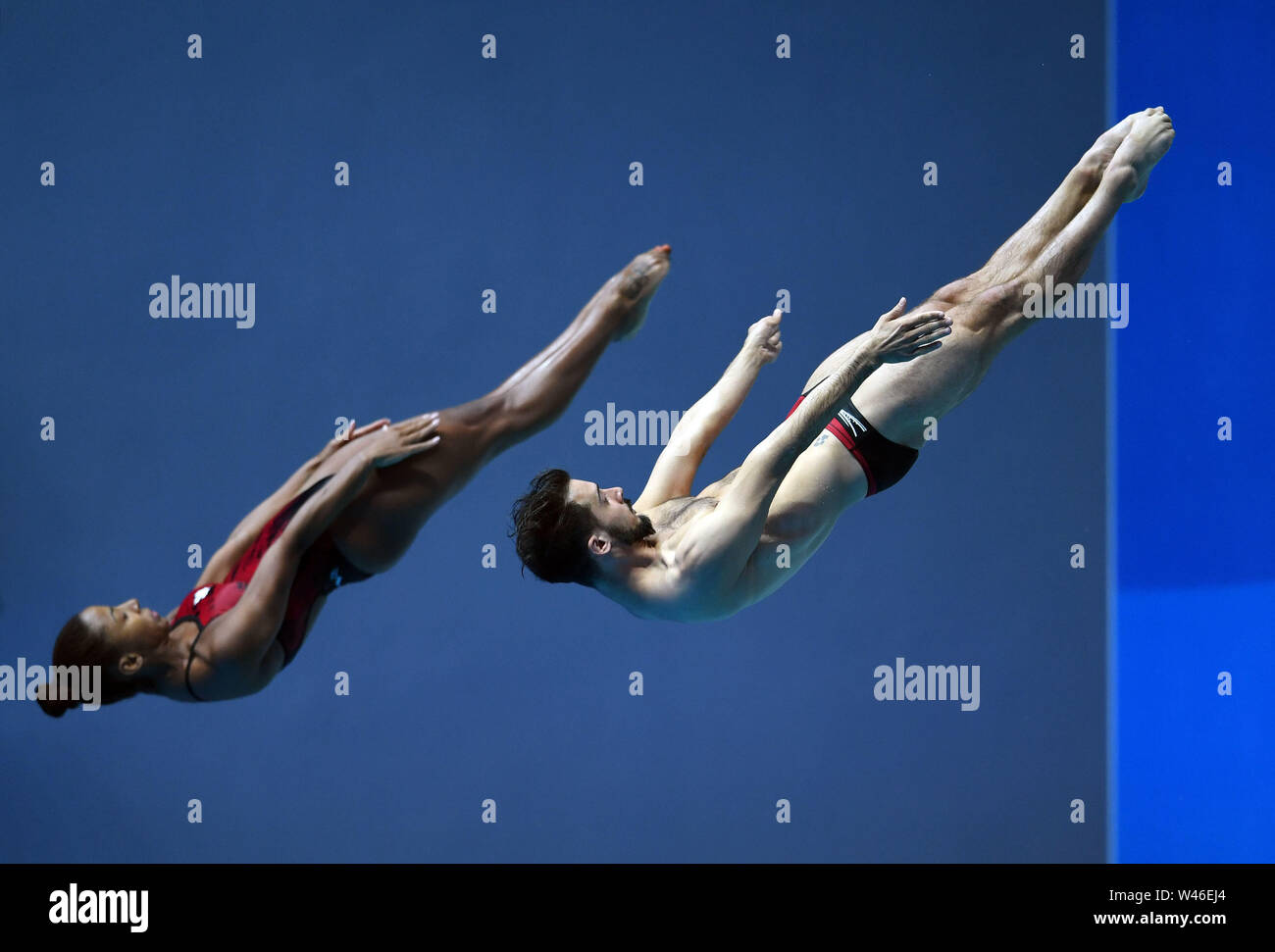 Gwangju, South Korea. 20th July, 2019. Francois Imbeau-Dulac (R ...