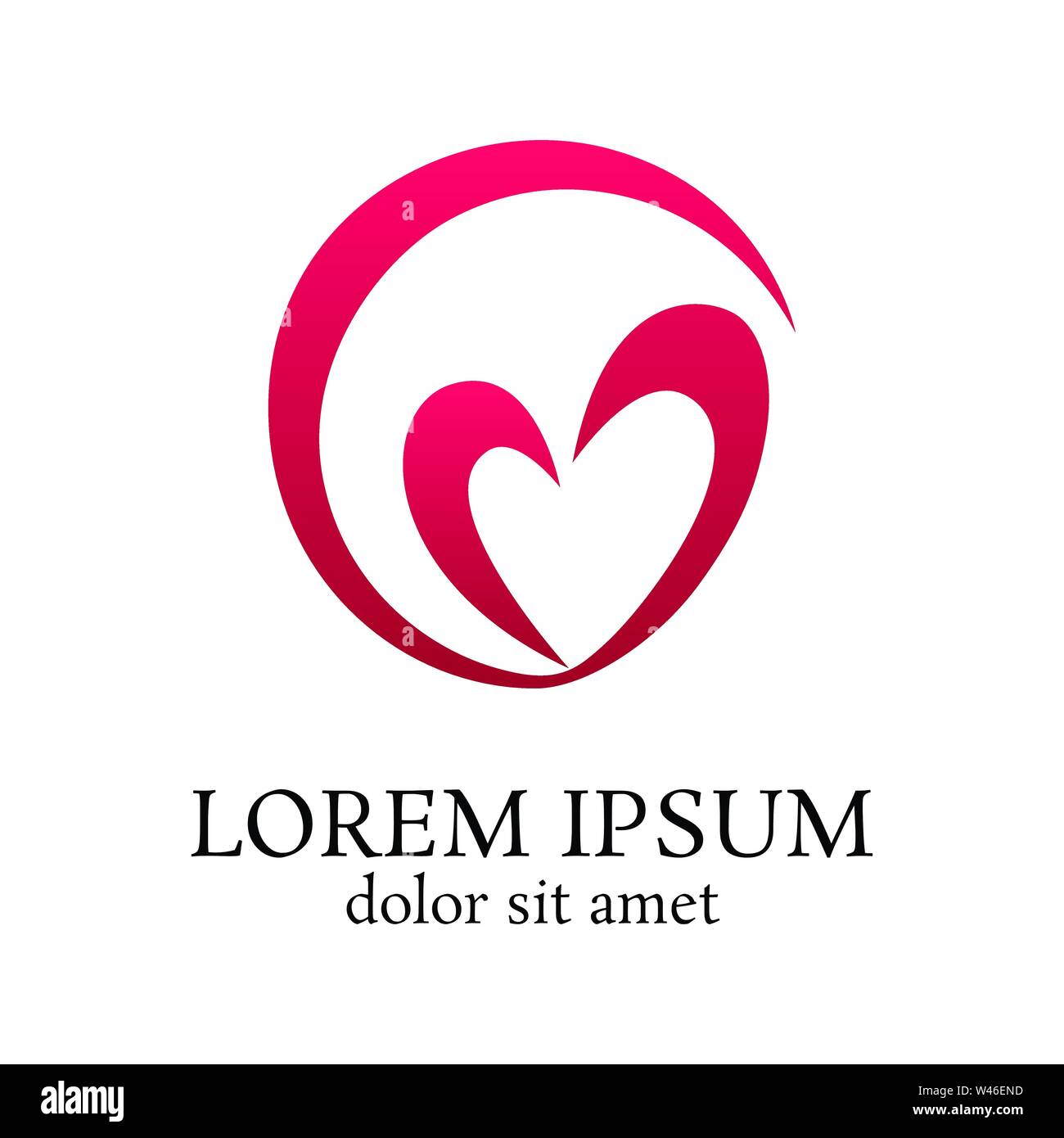 love vector logo design template, minimal heart icon, valentine ...