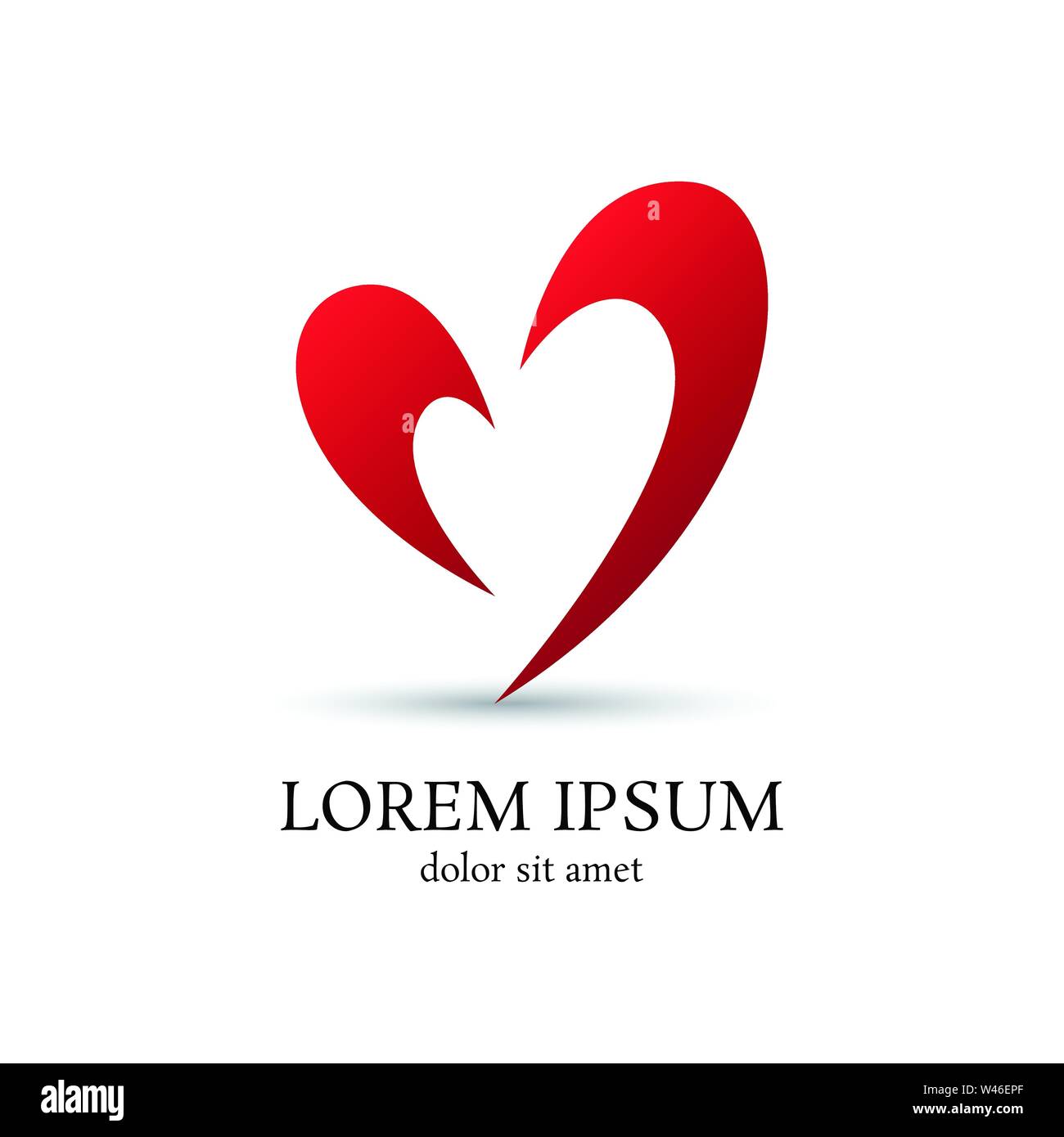 love vector logo design template, minimal heart icon, valentine ...