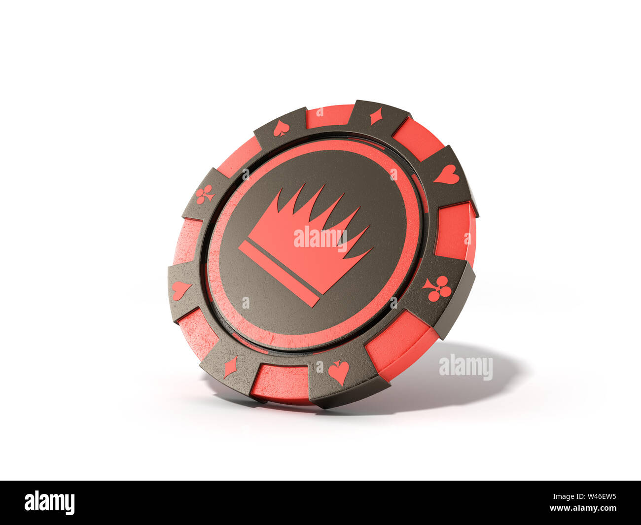 casino red chips isolated on white realistic 3d render objects on white ...