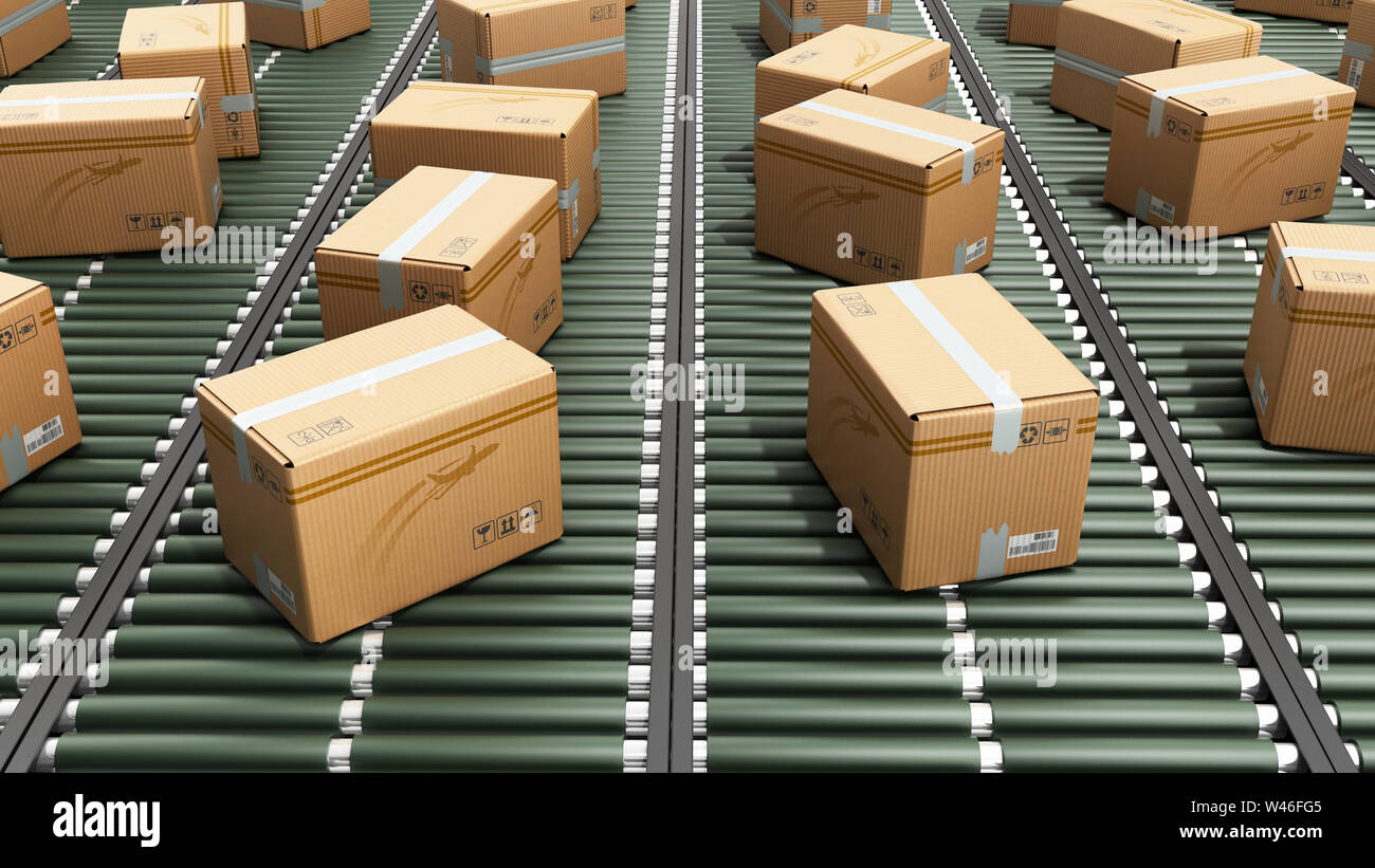 Modern Packages delivery packaging service and parcels transportation ...