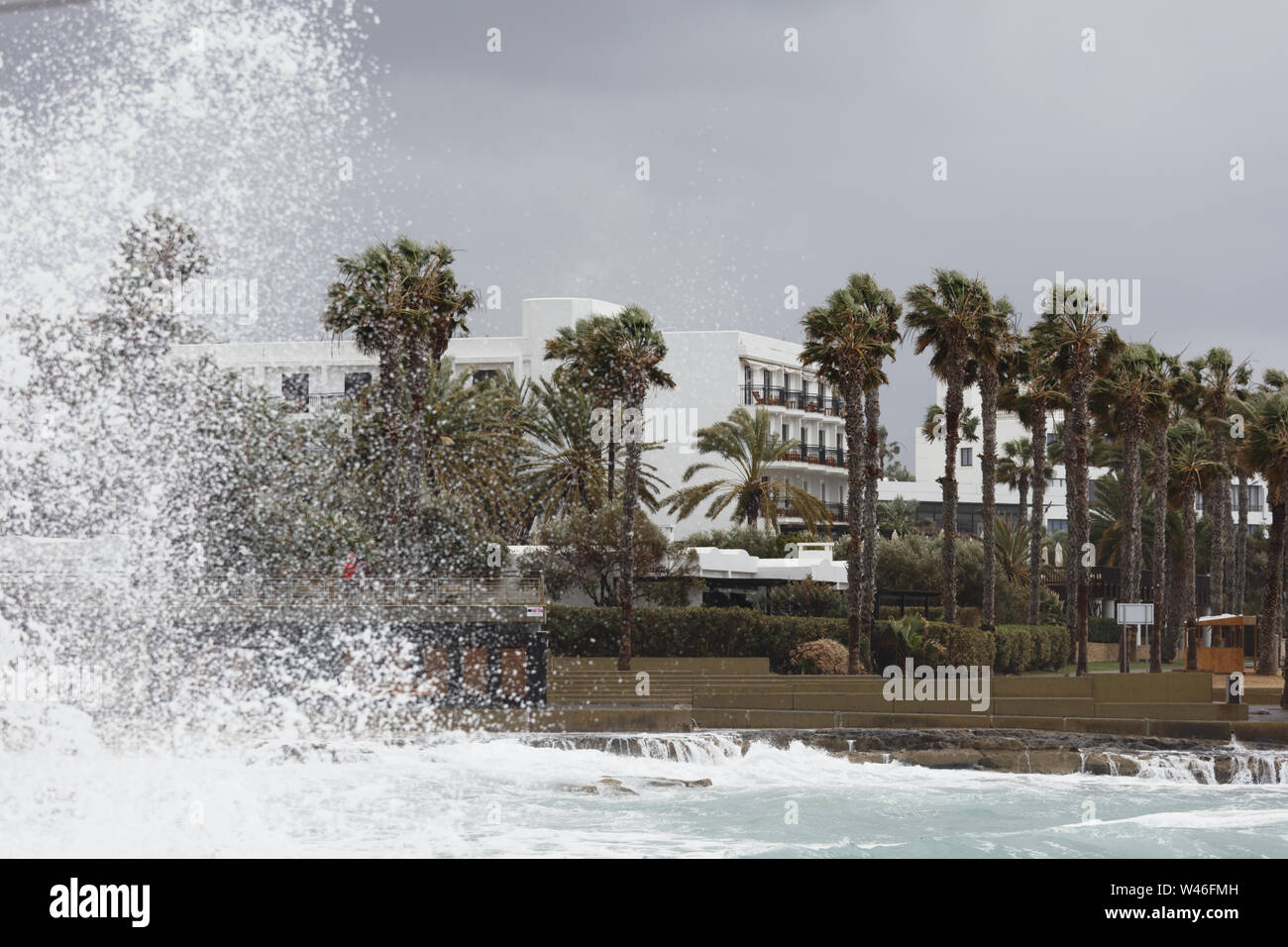 Sea storm at the coast of Paphos, Cyprus Stock Photo - Alamy
