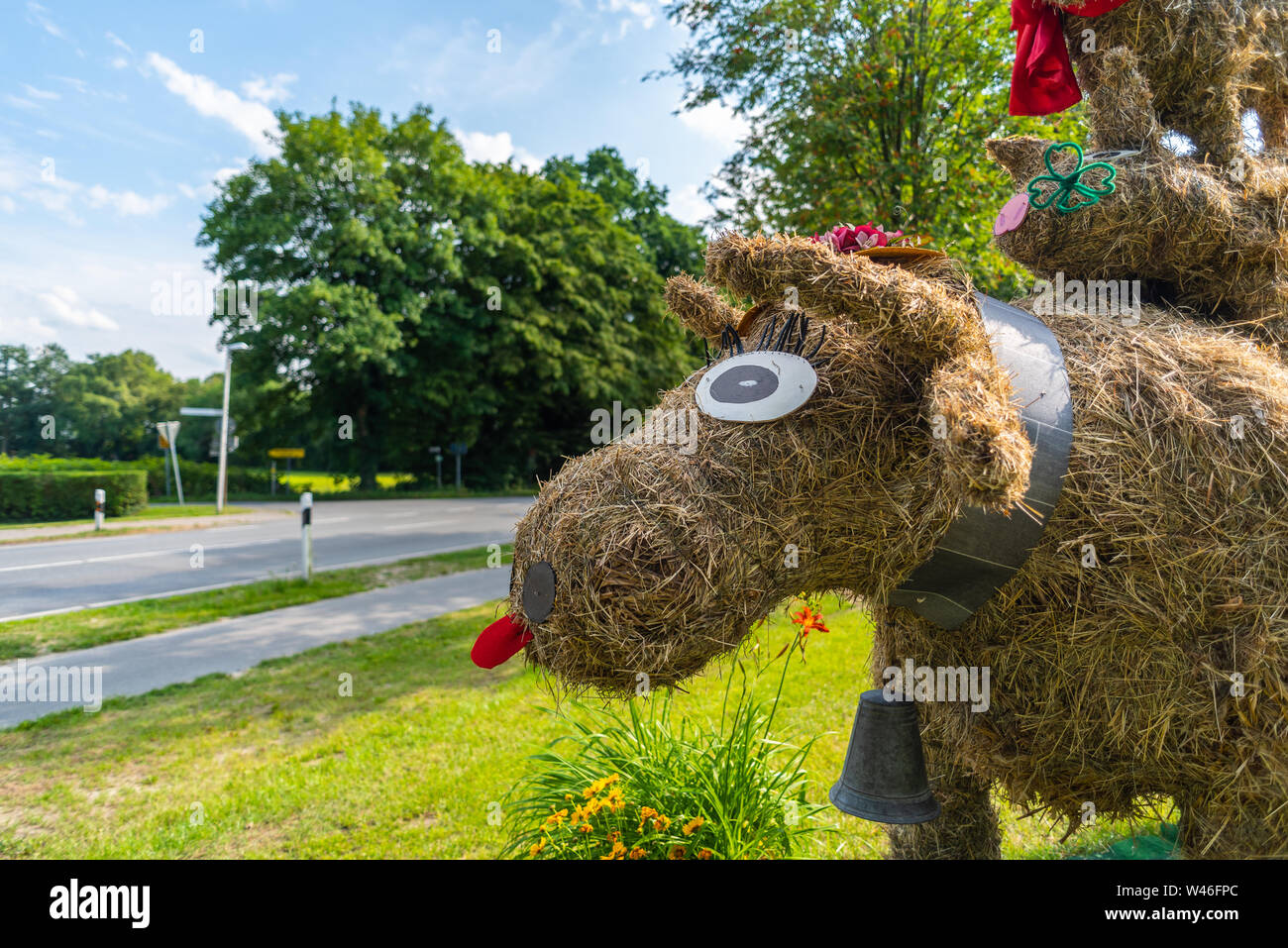various haystacks stacked on top of each other Stock Photo - Alamy