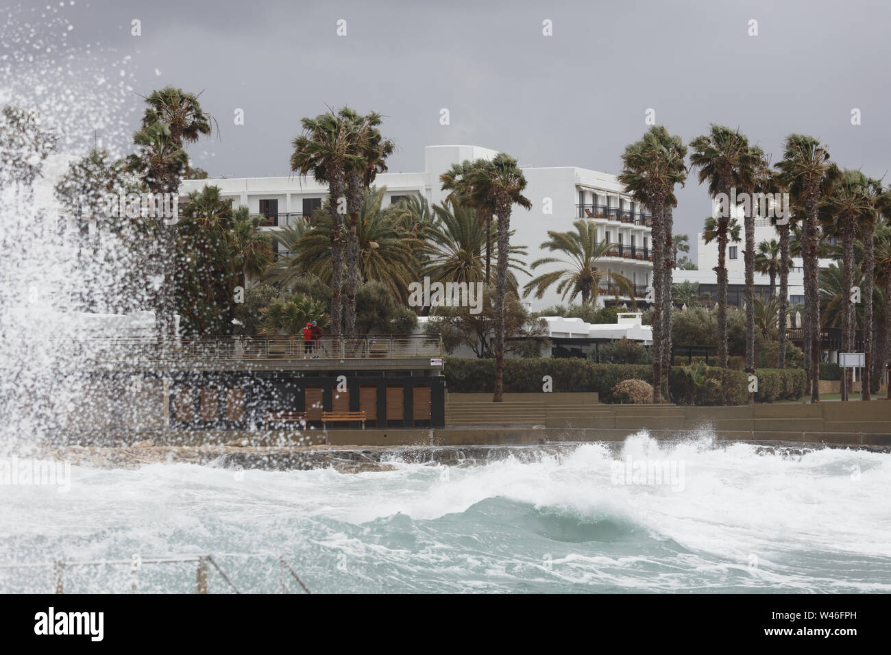Sea storm at the coast of Paphos, Cyprus Stock Photo - Alamy