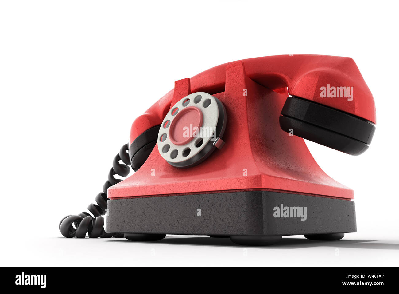 Hot line concept Red vintage telephone taking a call ideal for contact ...