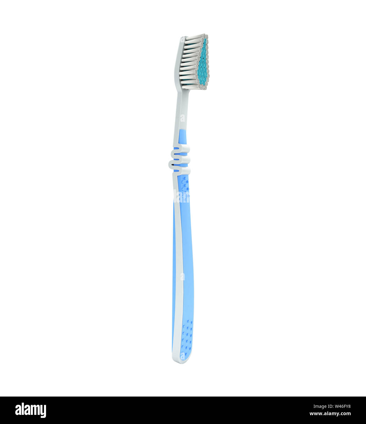 blue toothbrush close up 3d render on a white background no shadow ...