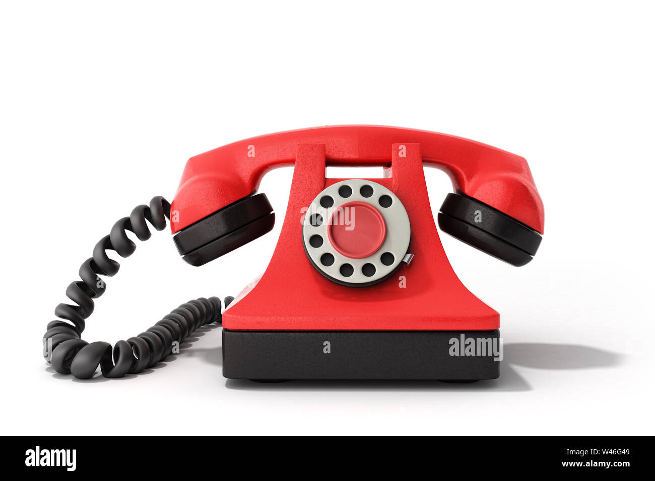 Hot line concept Red vintage telephone taking a call ideal for contact ...