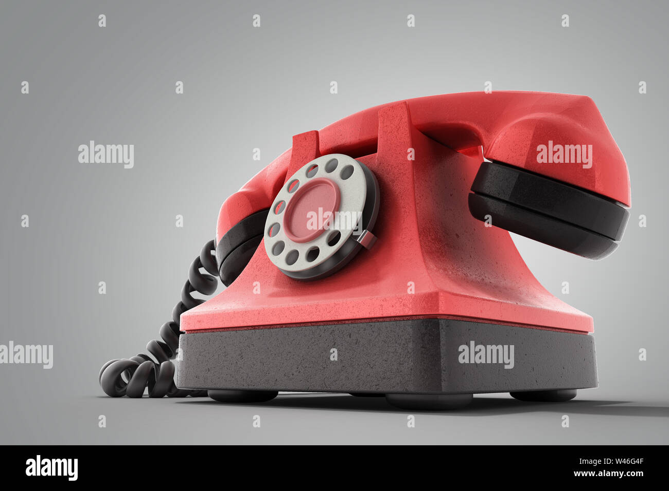 Hot line concept Red vintage telephone taking a call ideal for contact ...