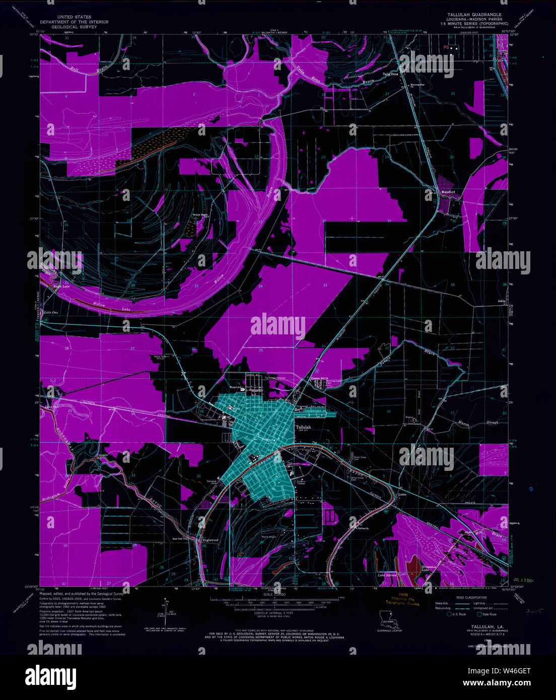 Tallulah louisiana map hi-res stock photography and images - Alamy