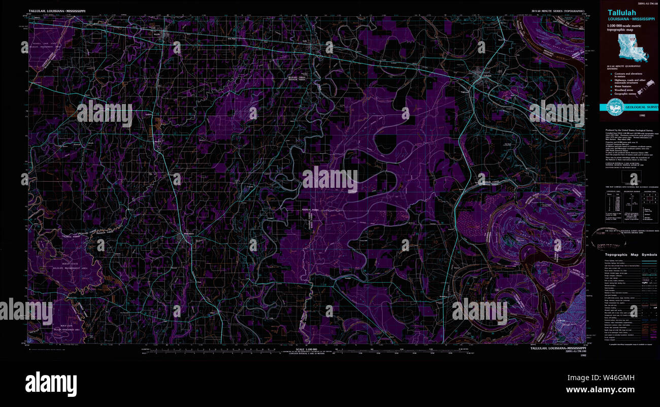 Tallulah louisiana map hi-res stock photography and images - Alamy