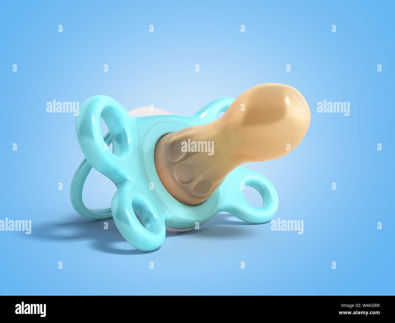 baby dummy 3D render illustration isolated on blue background Stock ...