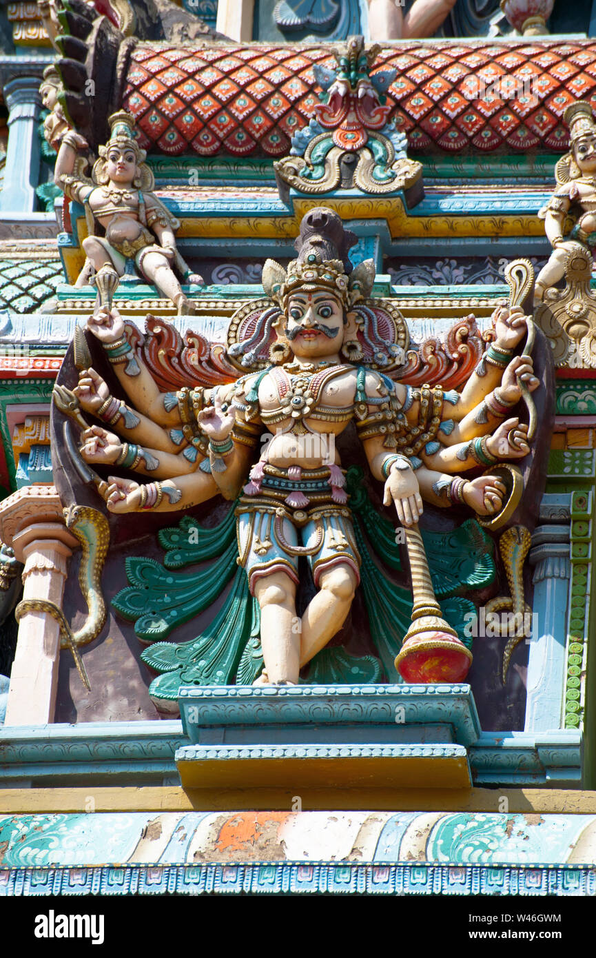 Great Indian architecture and religious art. Gods pantheon at Temple ...