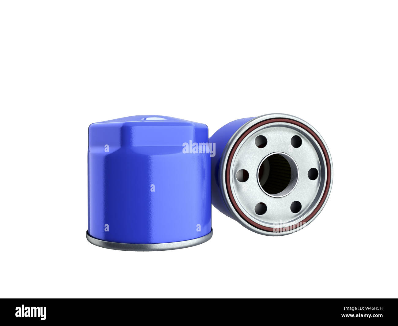 automobile oil filter 3d render on white no shadow Stock Photo - Alamy