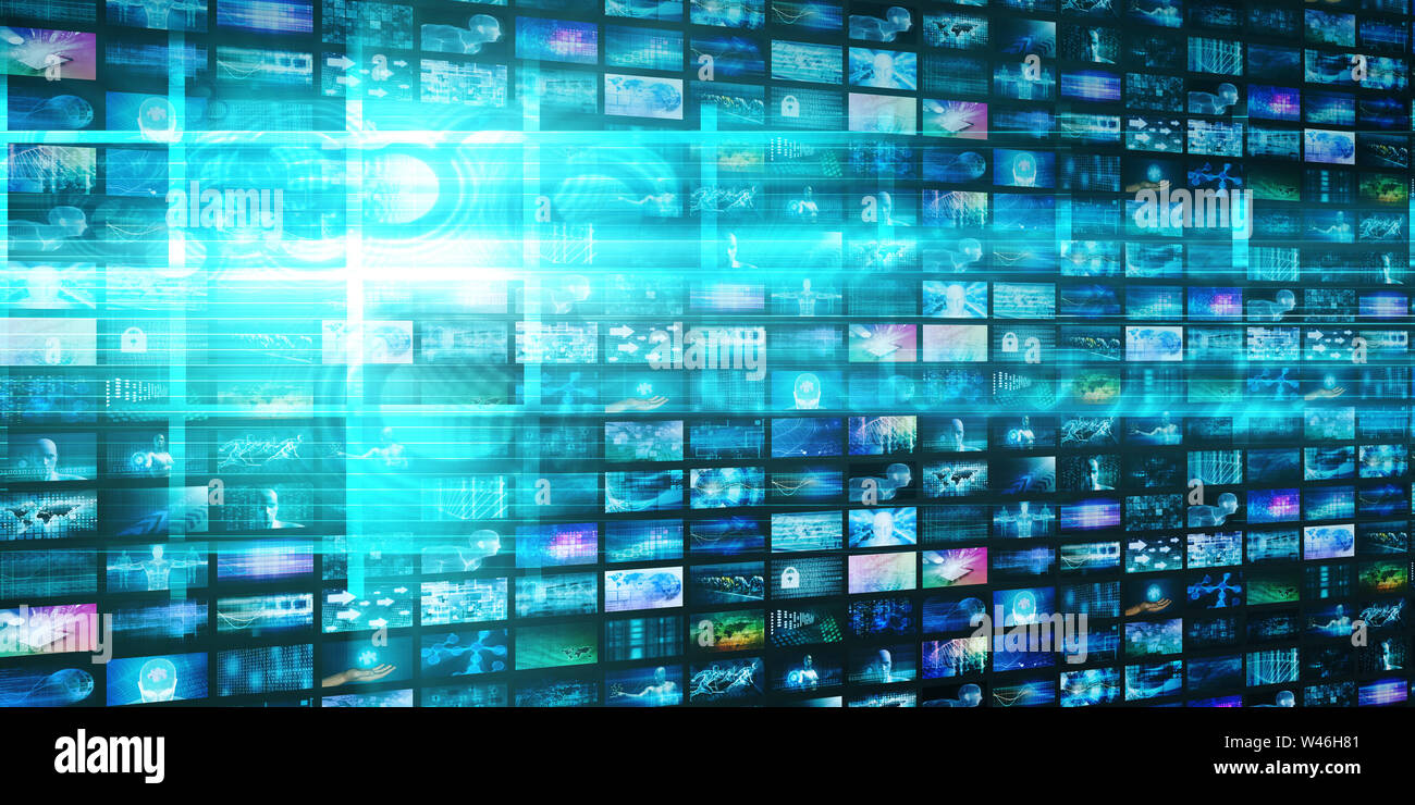 Technology Network System Connection for Entertainment Concept Stock ...