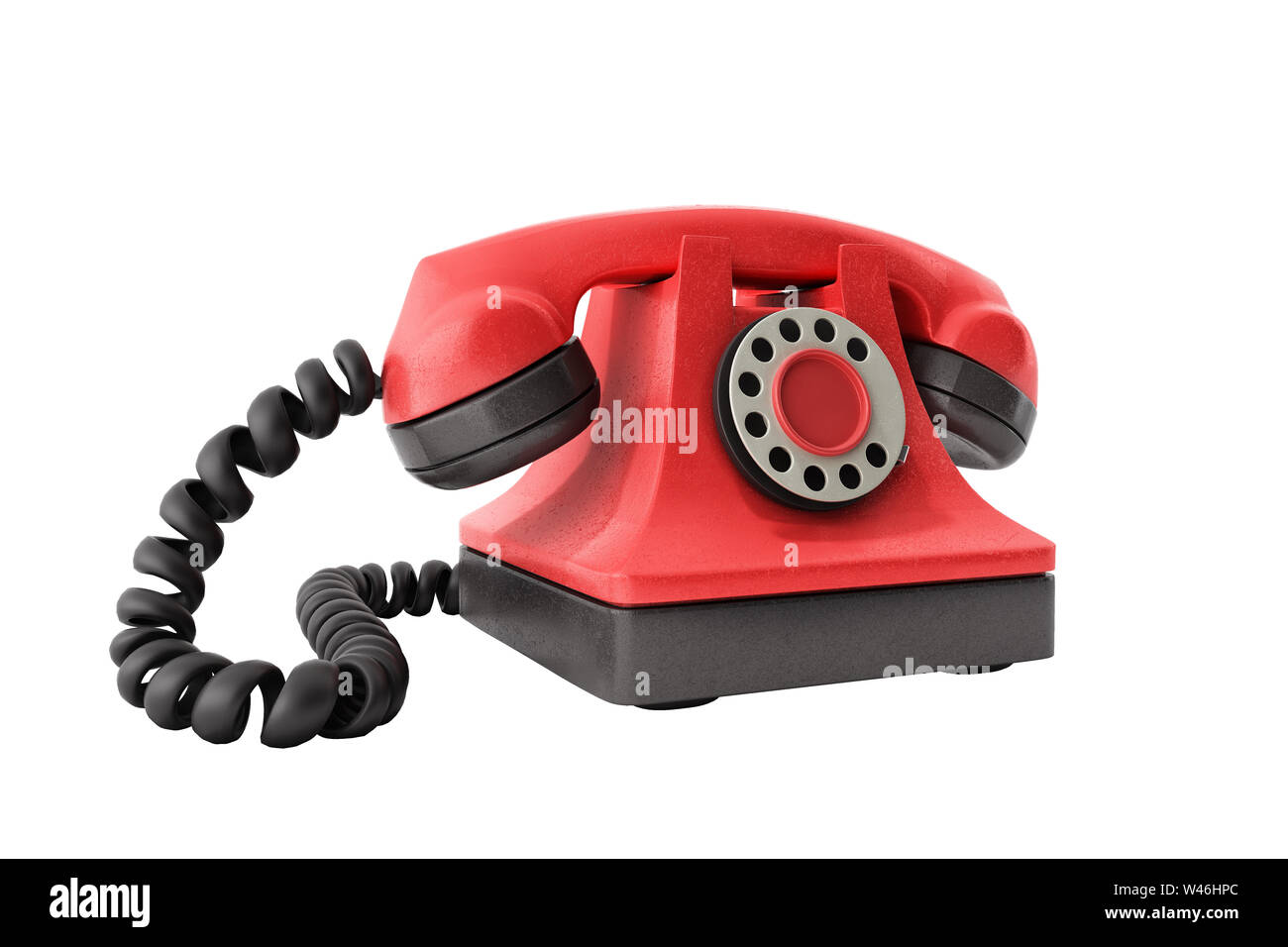 Hot line concept Red vintage telephone taking a call ideal for contact ...